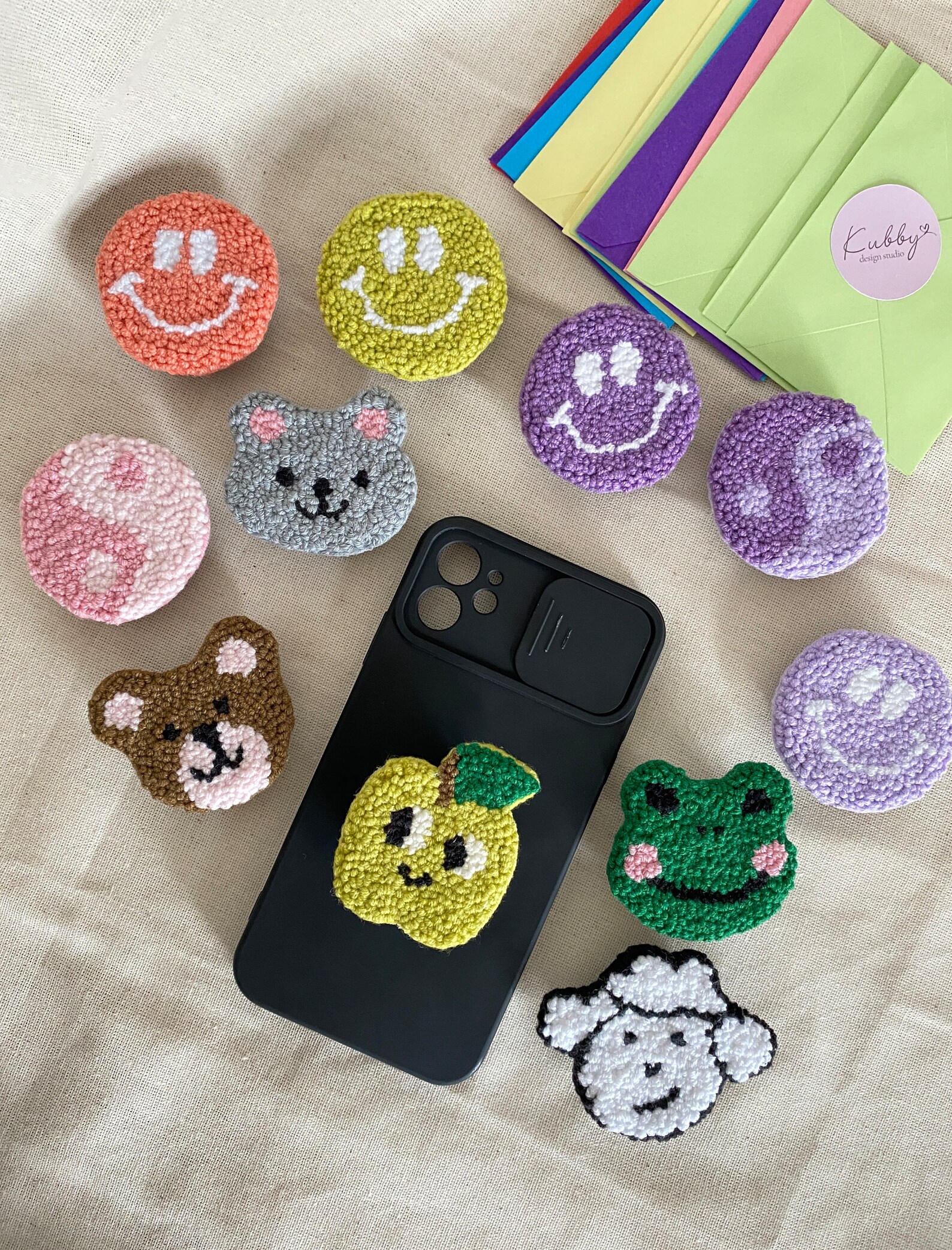 Cute Fluffy Phone Grip Tufted Phone Grip Holder - Etsy UK