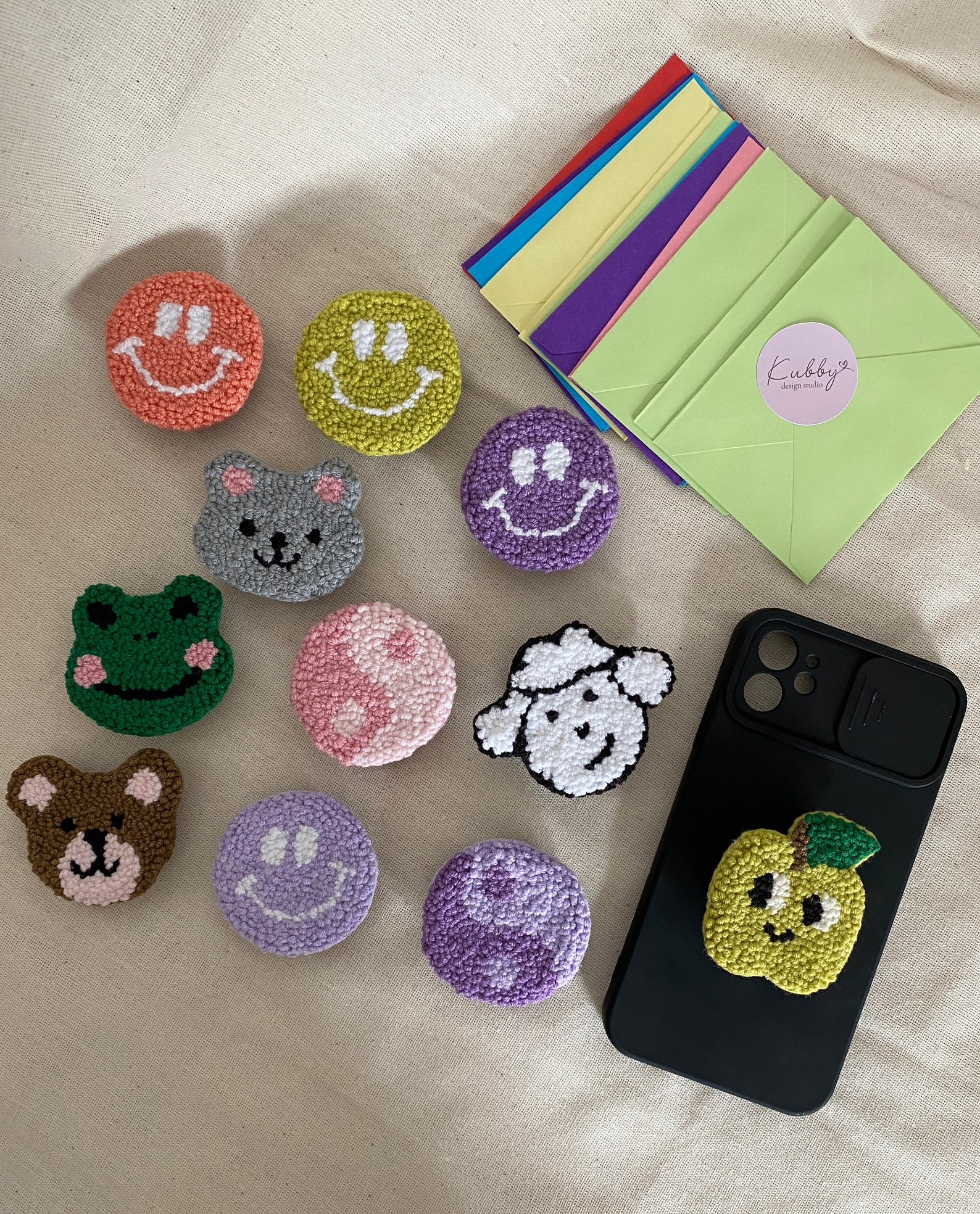 Cute Fluffy Phone Grip Tufted Phone Grip Holder - Etsy UK
