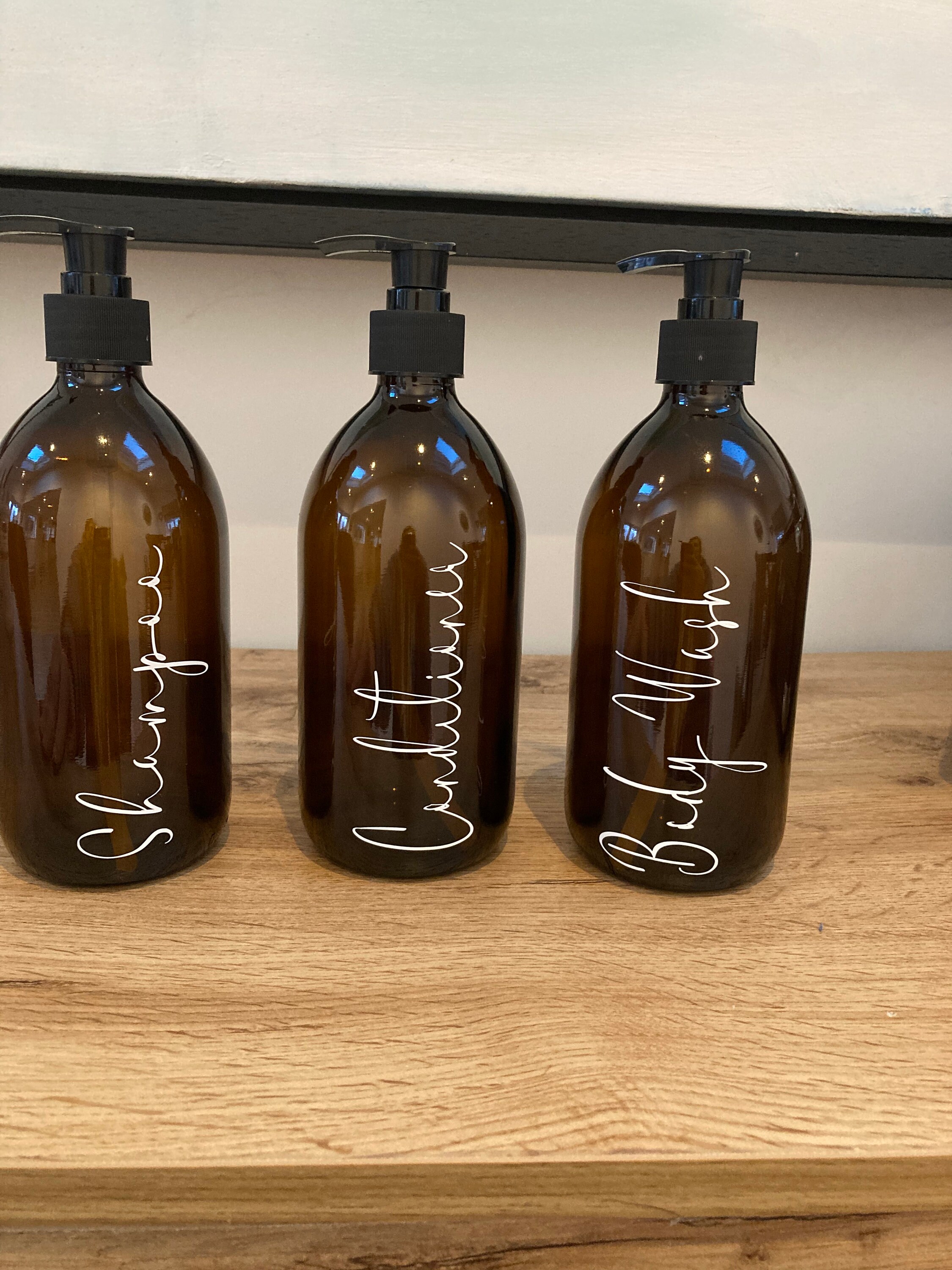 Amber Glass Bathroom Set - Etsy