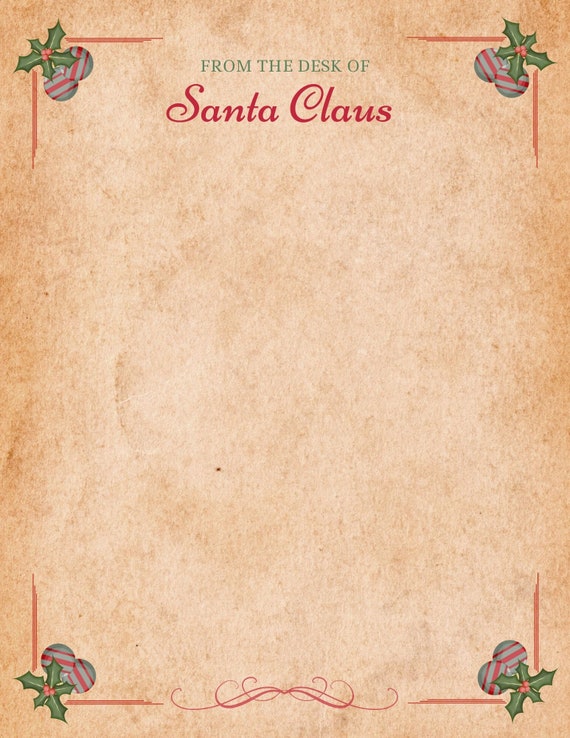 Santa Headed Paper Template