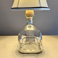 Don Julio 1970 Tequila Bottle Lamp - Upcycled Bottle - Recycled Red Oak ...