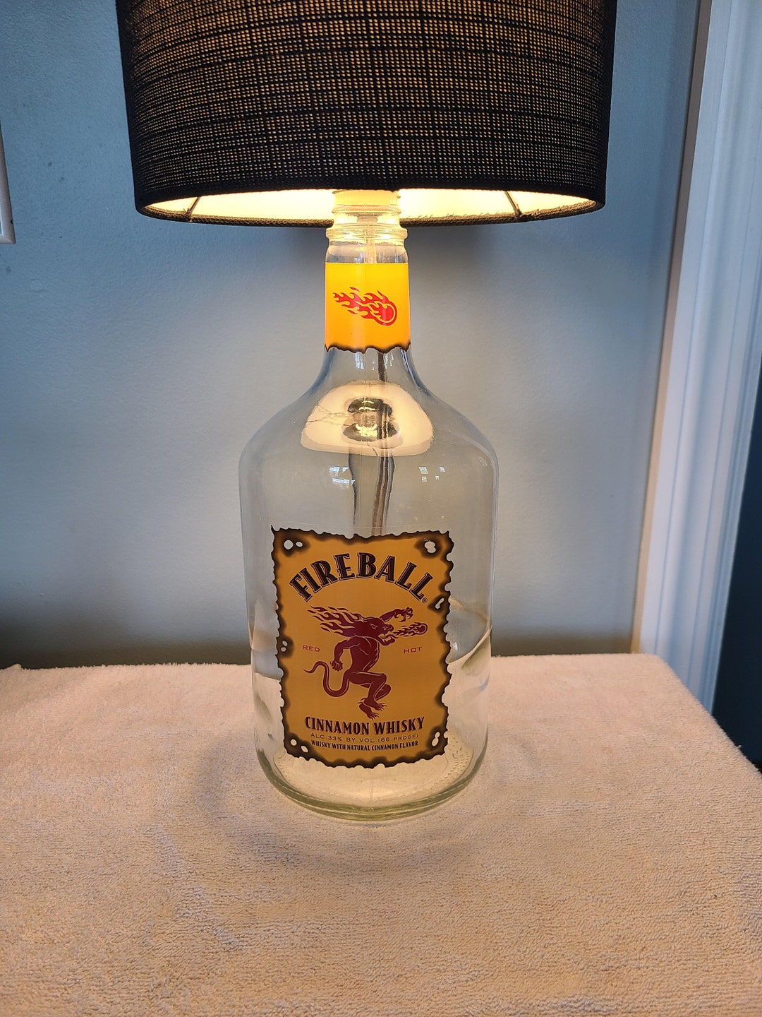 Fireball Whisky Bottle Lamp - Etsy