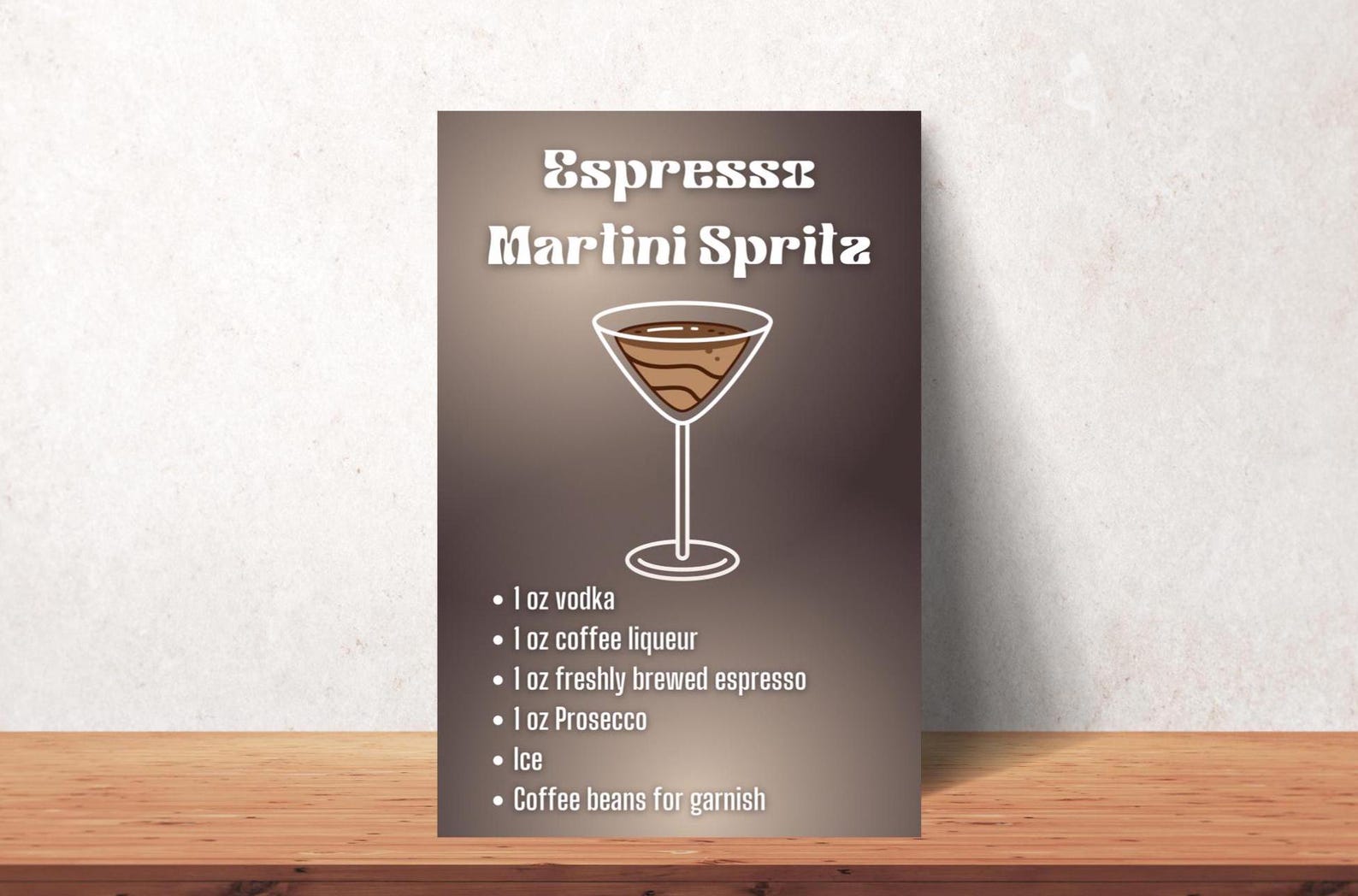 Espresso Martini Drink Recipe | Instant Digital Download | Drink Recipe ...