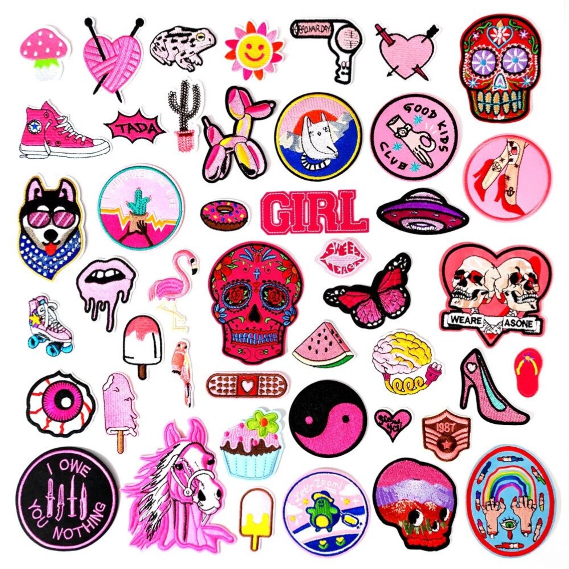 40 Designs Pink Patches for Clothing Patches for Jackets Iron - Etsy