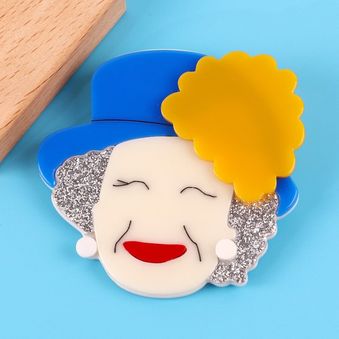 Cute Queen Elizabeth II Acrylic Brooches Lapel Pins Brooch - Etsy