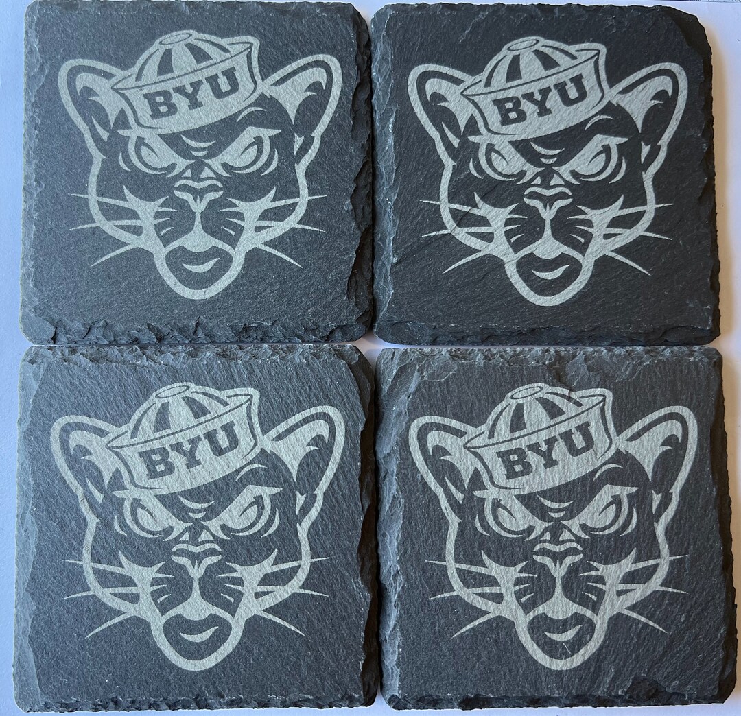 BYU Cougar Throwback College Football Slate Coasters Set of 4 - Etsy