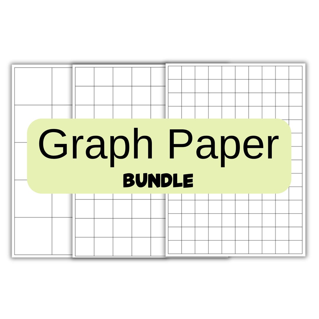 3 Sizes - 1 Inch - 2 Inch - 3/4 Inch Squares - Graph Paper - Grid Paper ...