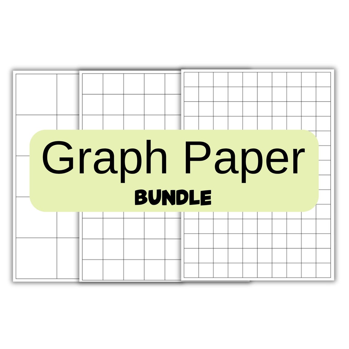 3 Sizes - 1 Inch - 2 Inch - 3/4 Inch Squares - Graph Paper - Grid Paper ...