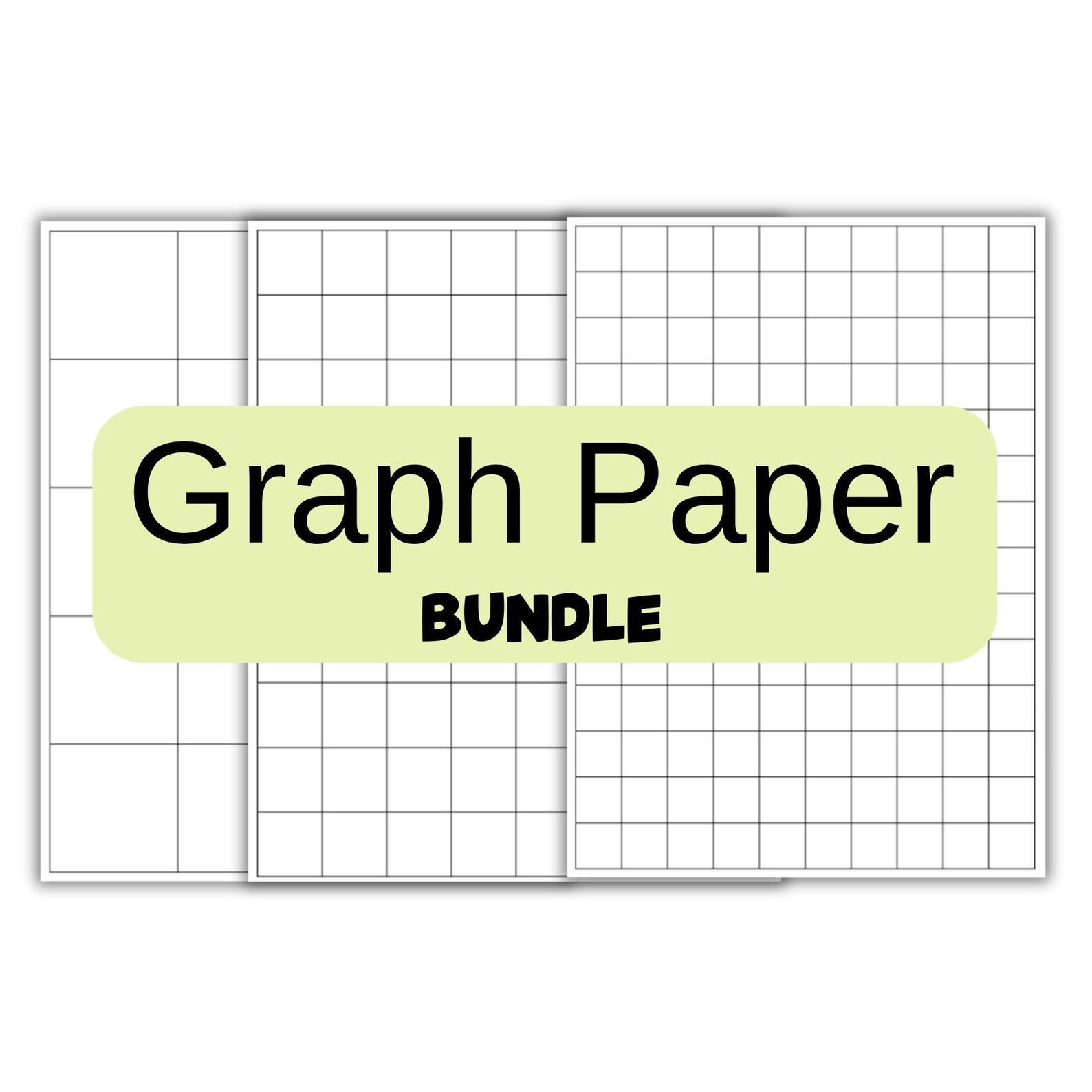 3 Sizes - 1 Inch - 2 Inch - 3/4 Inch Squares - Graph Paper - Grid Paper ...