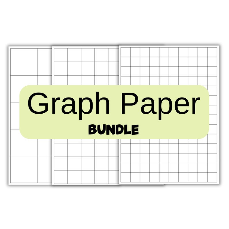 3 Sizes - 1 Inch - 2 Inch - 3/4 Inch Squares - Graph Paper - Grid Paper ...