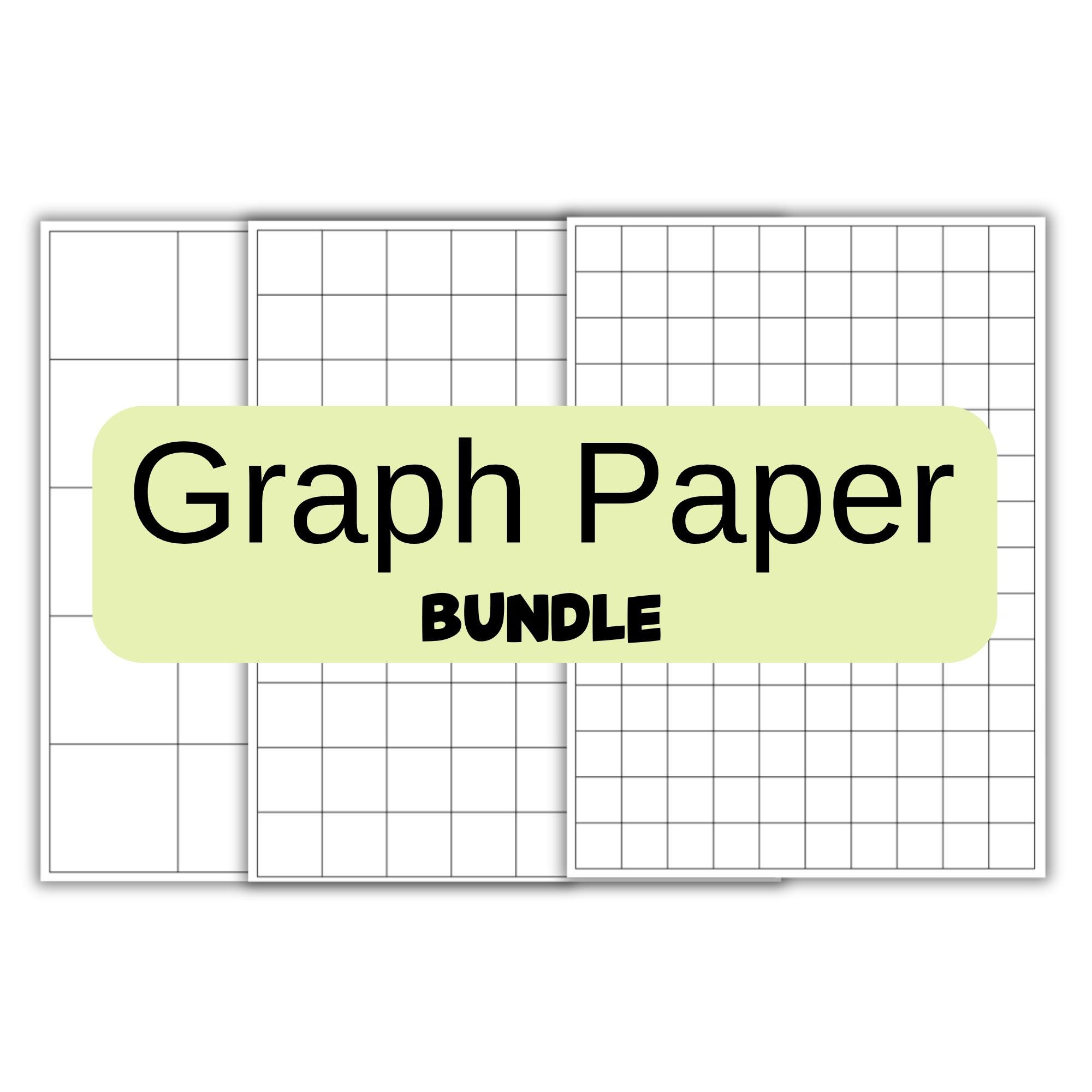 3 Sizes - 1 Inch - 2 Inch - 3/4 Inch Squares - Graph Paper - Grid Paper ...