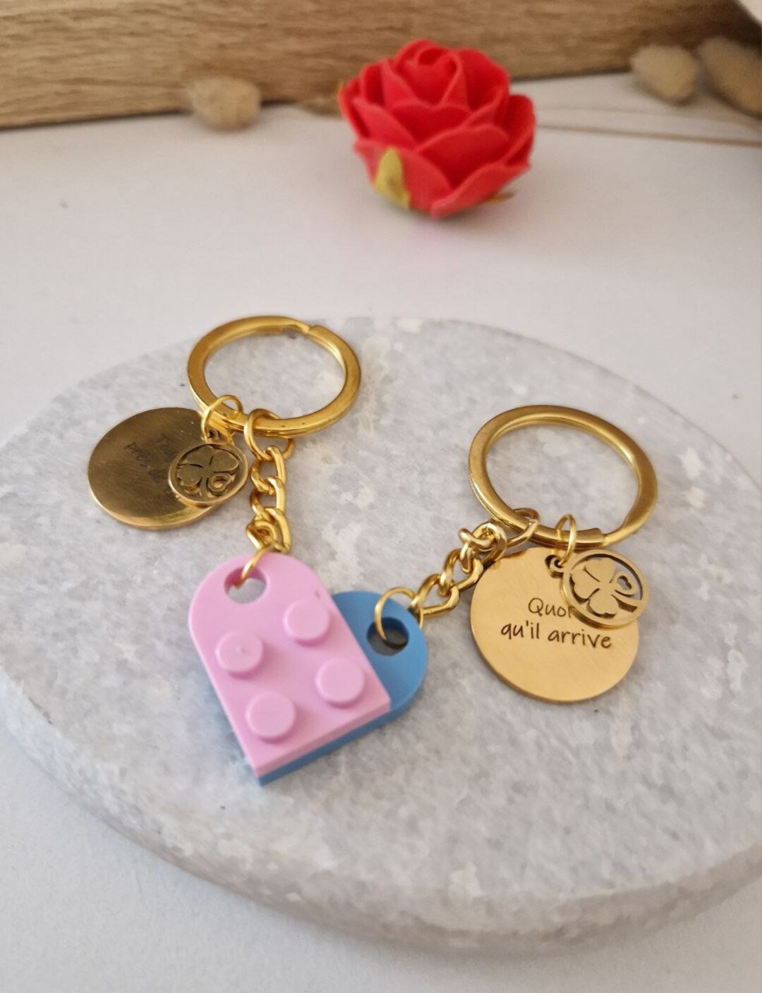Personalized Double Key Ring Lover Gift Valentine's Day Gift Best ...