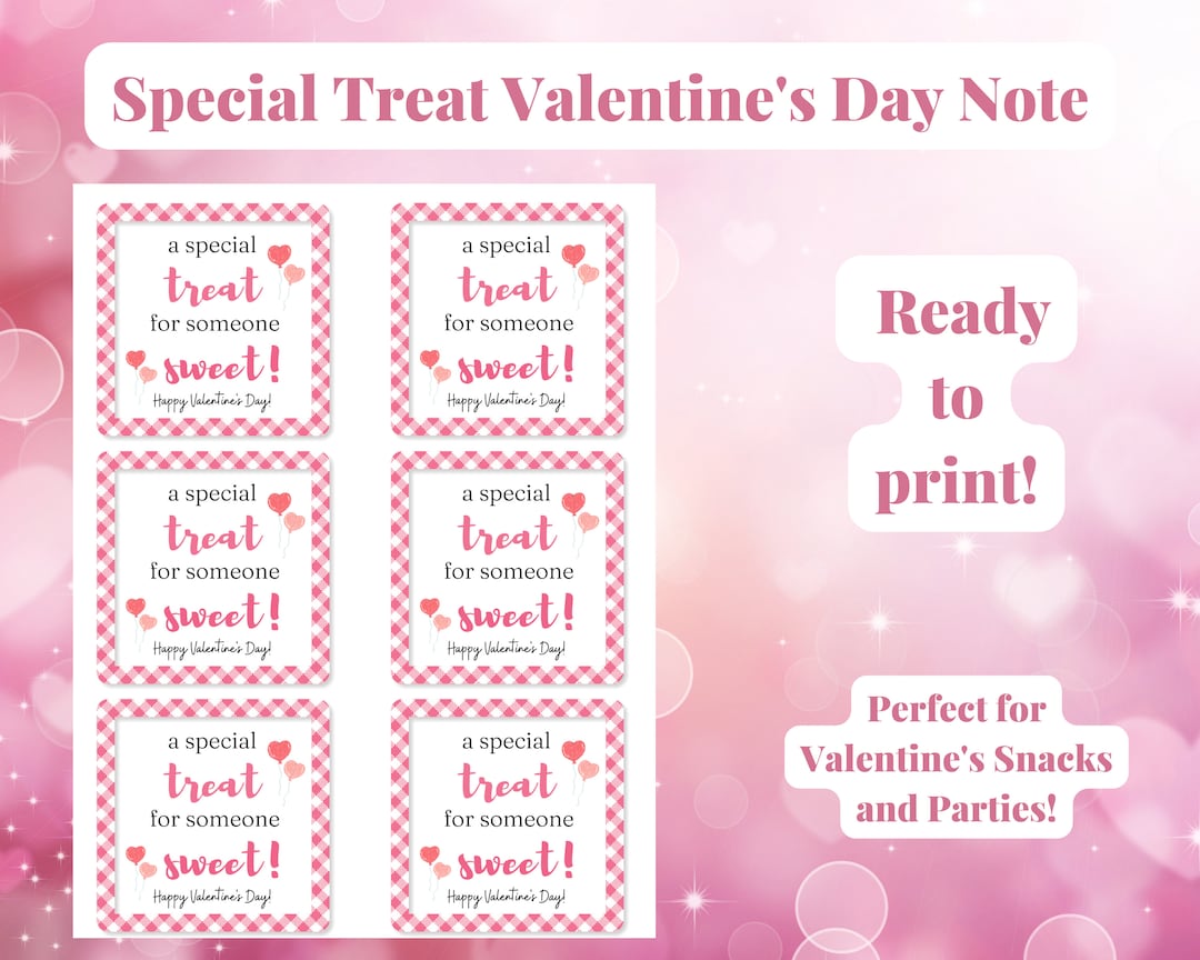 Valentine's Day Sweet Treat Note - Etsy