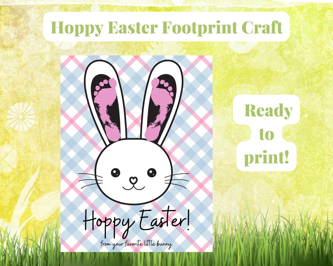 Hoppy Easter Footprint Craft - Etsy