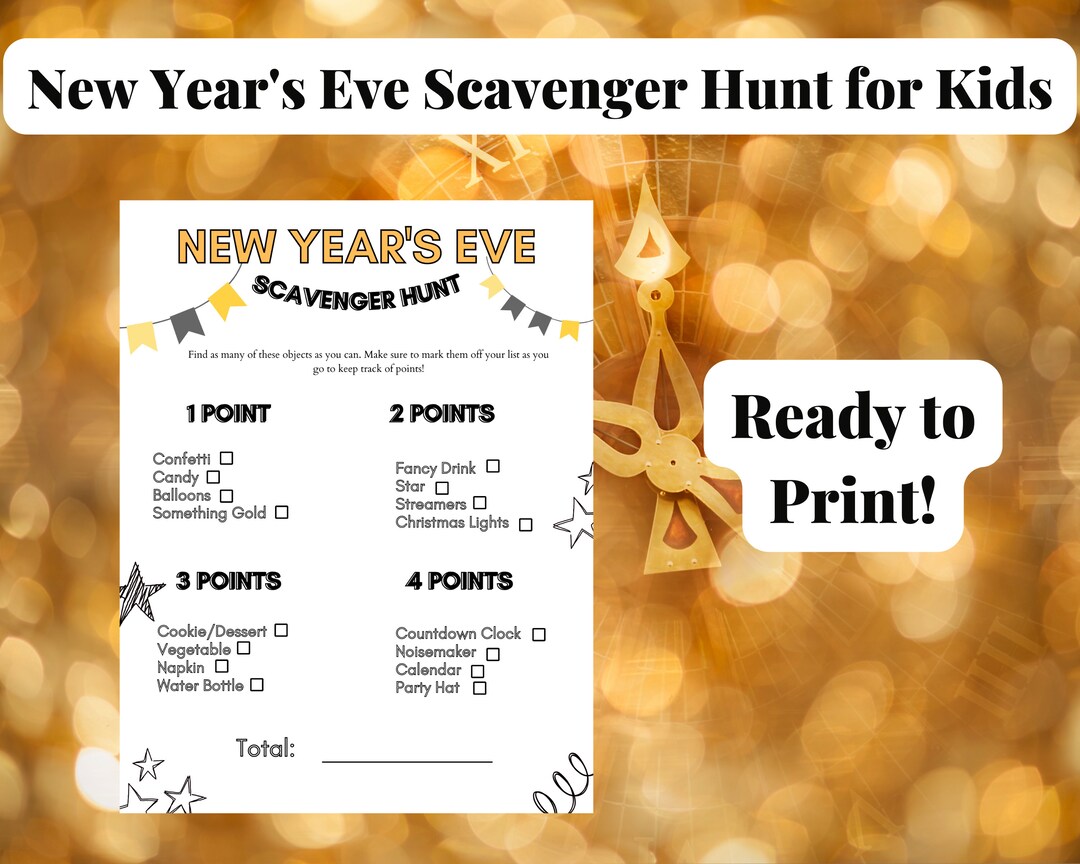 New Year's Ever Scavenger Hunt for Kids - Etsy