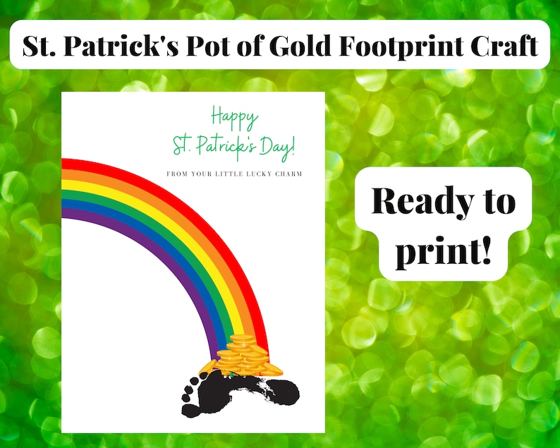 Pot of Gold St. Patrick's Day Footprint Craft - Etsy