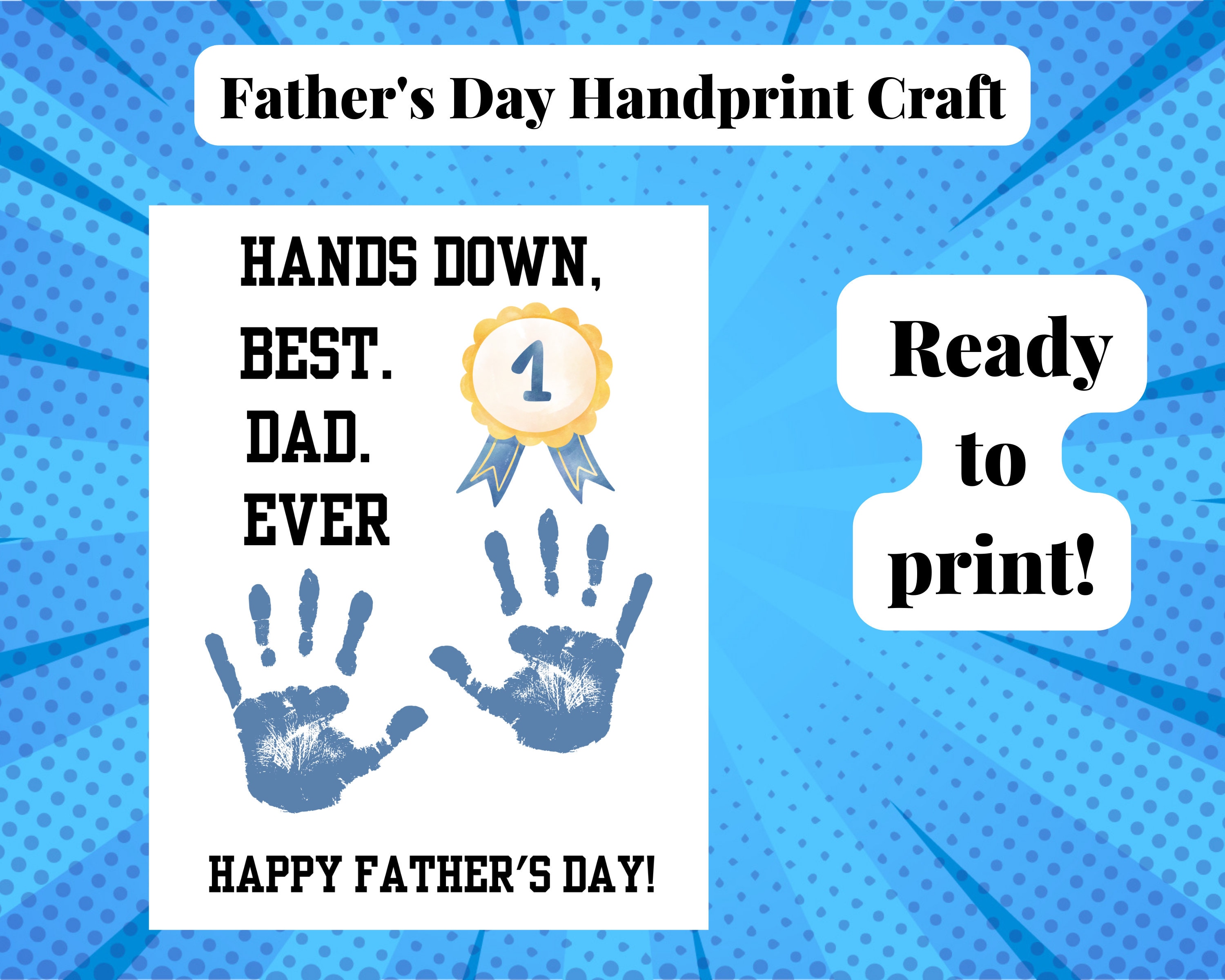 Father's Day Handprint Craft - Etsy