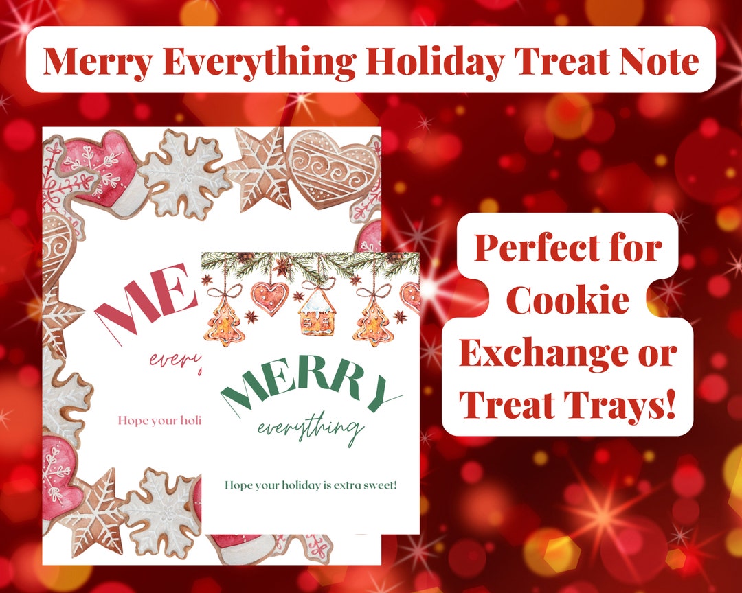 Holiday Treat Printable Note - Etsy