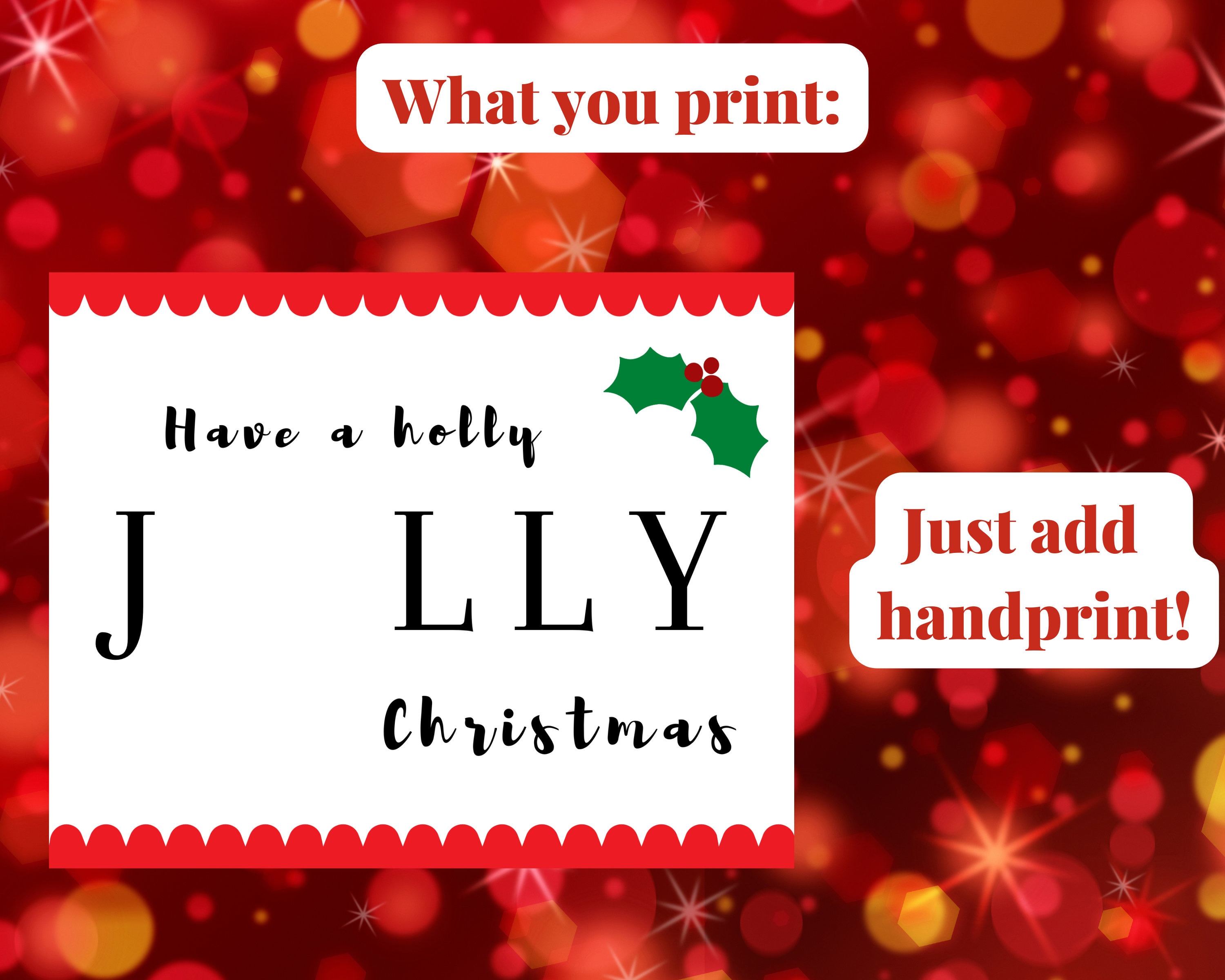 Holly Jolly Holiday Handprint Craft - Etsy