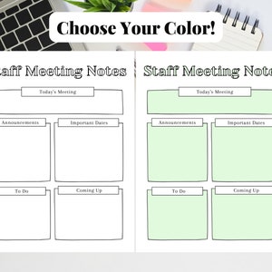 Editable Teacher Staff Meeting Notes - Etsy