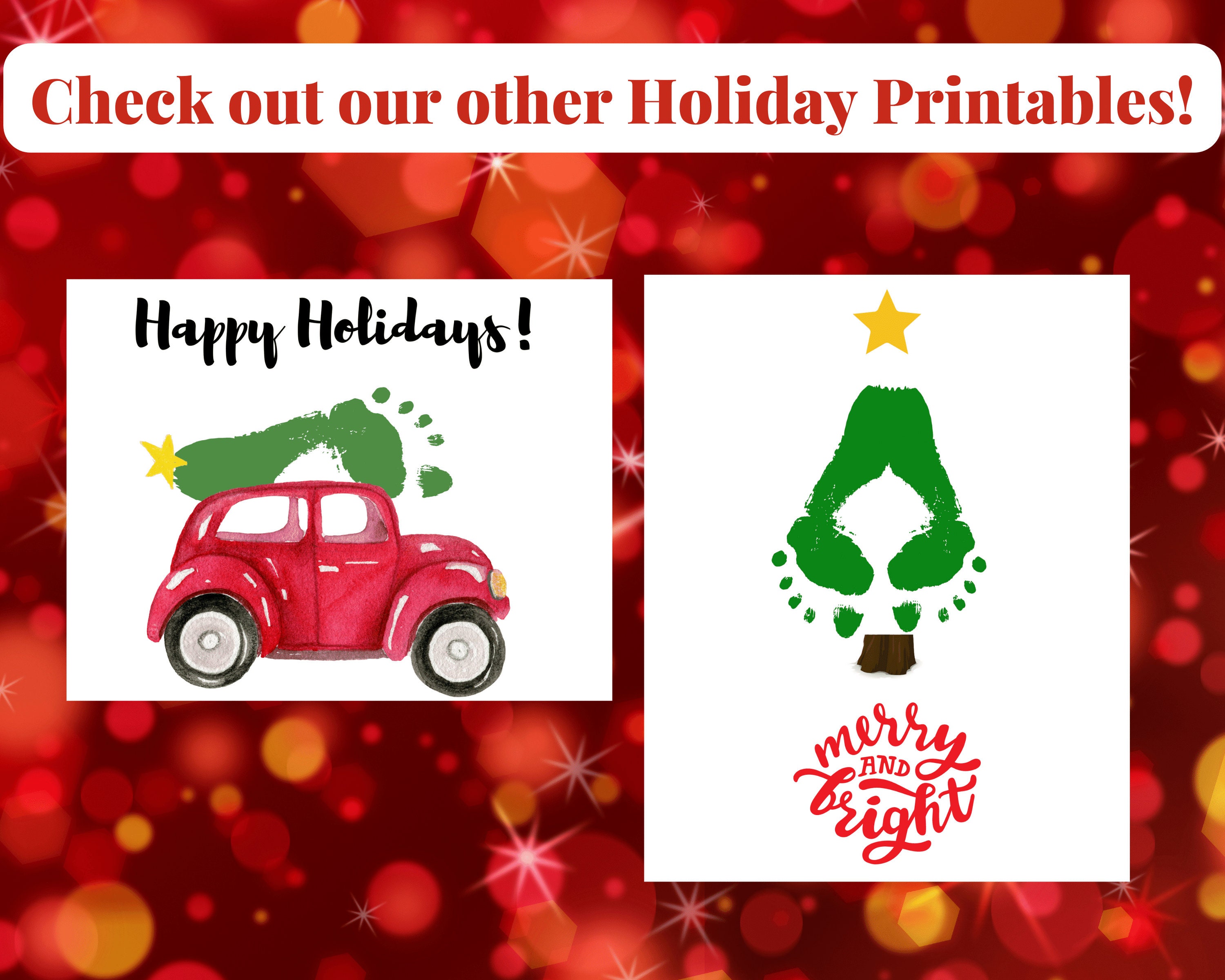 Holly Jolly Holiday Handprint Craft - Etsy