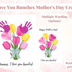 Love You Bunches Mother's Day Handprint Craft - Etsy
