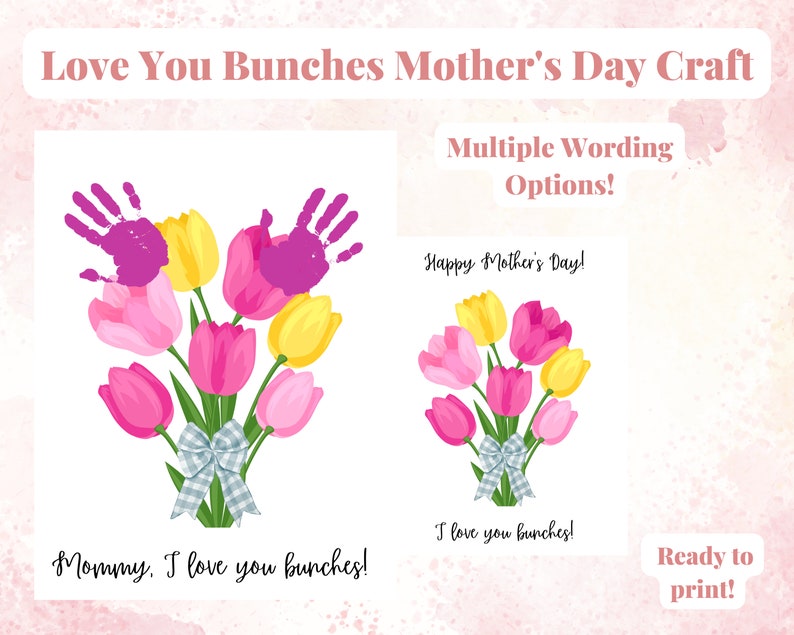 Love You Bunches Mother's Day Handprint Craft - Etsy
