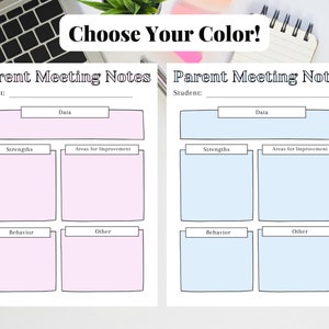 Editable Teacher Parent Meeting Notes - Etsy