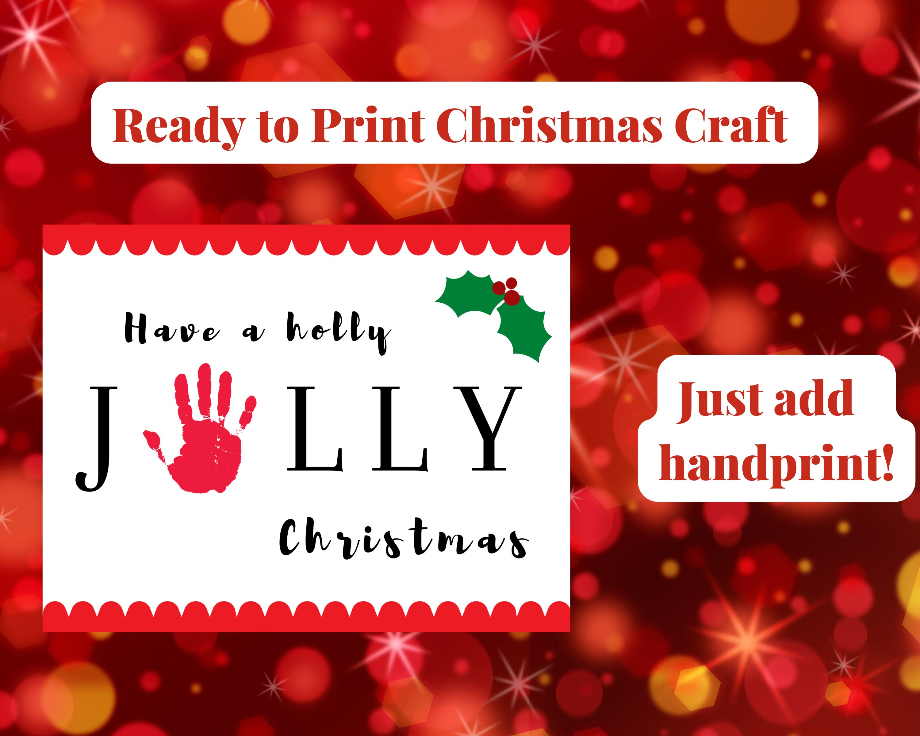Holly Jolly Holiday Handprint Craft - Etsy