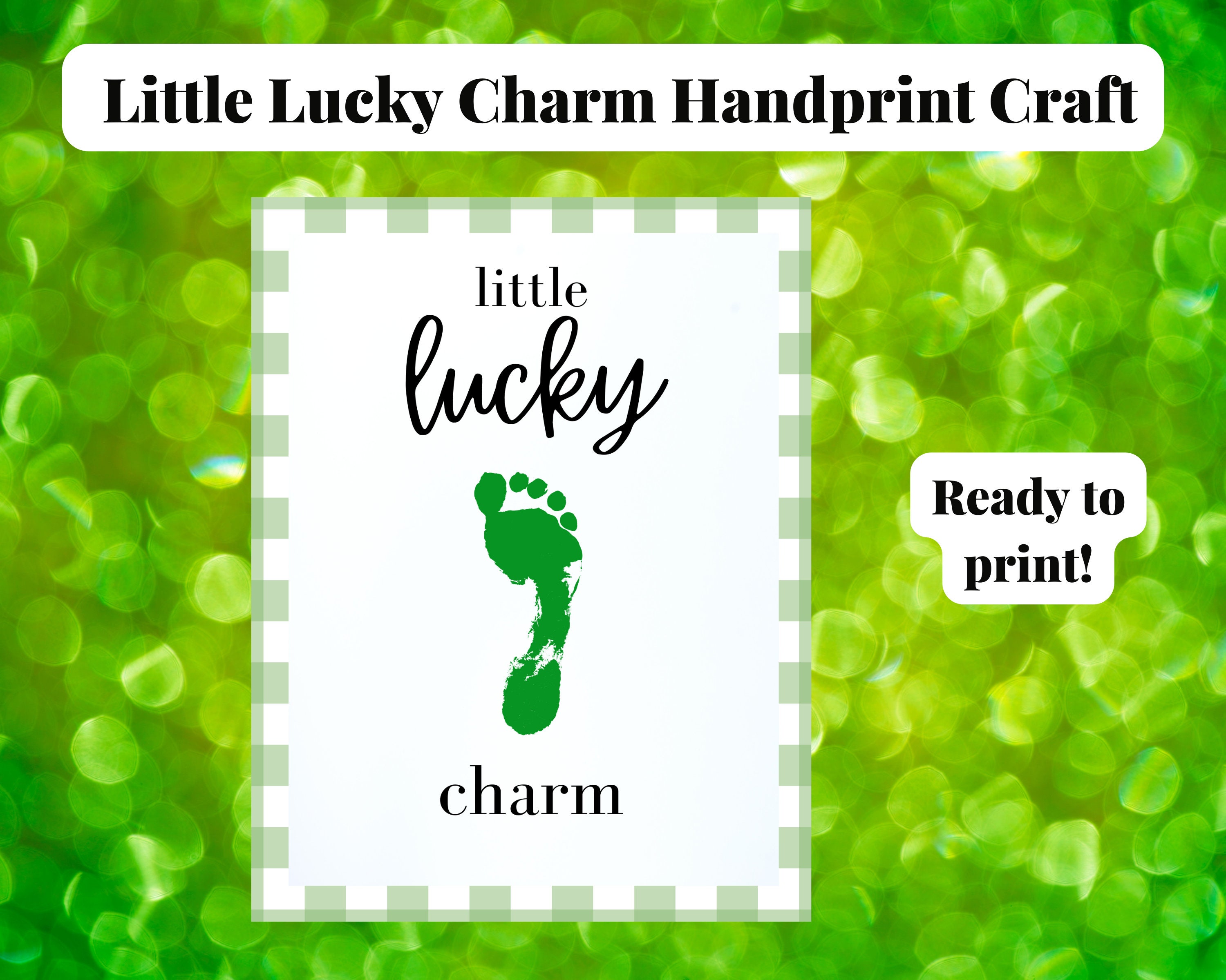 Little Lucky Charm St. Patrick's Day Footprint Craft - Etsy