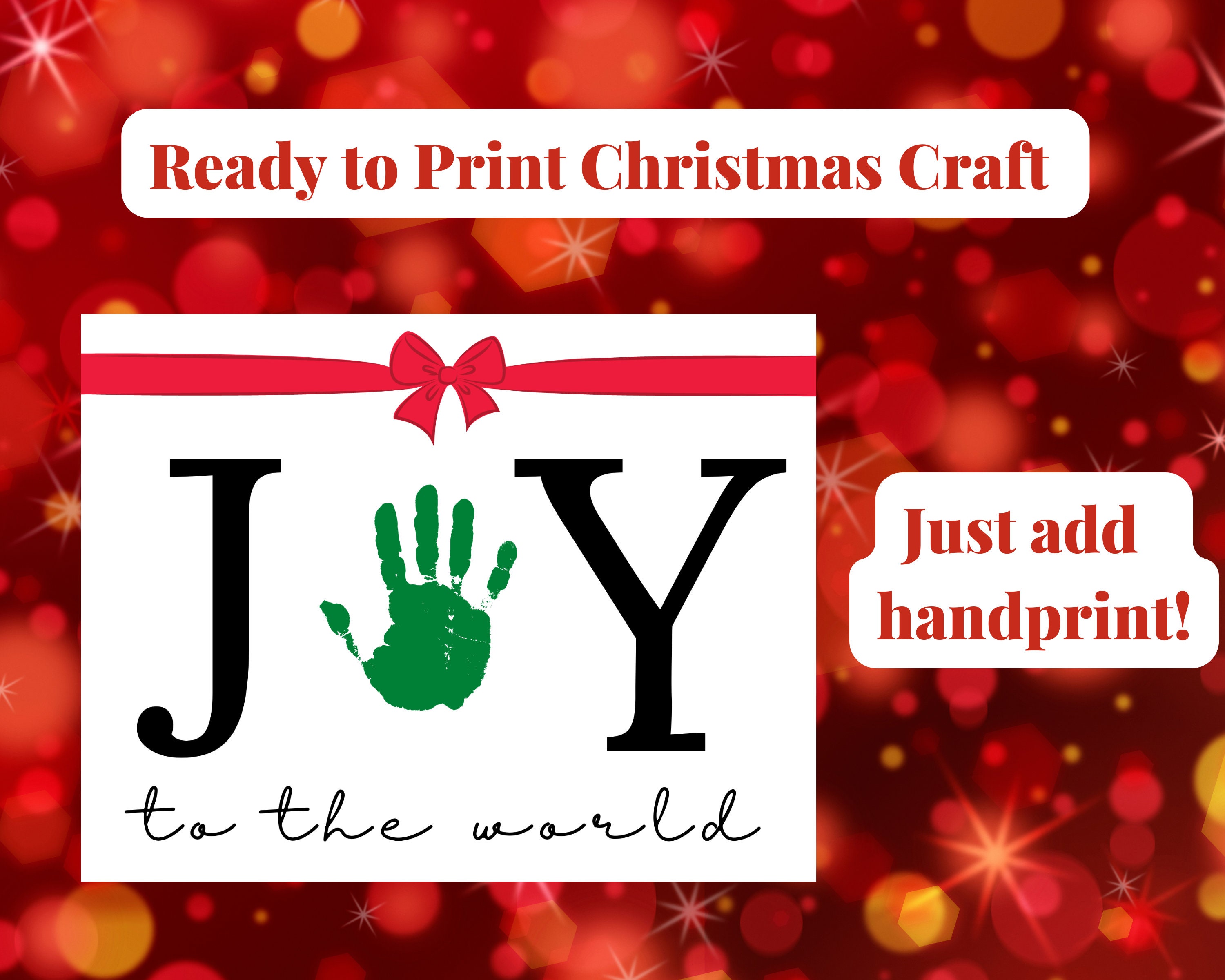 JOY Holiday Handprint Craft - Etsy