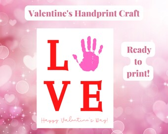 You Make My Heart Flutter Valentine's Day Handprint Art, DIY Kids Craft ...