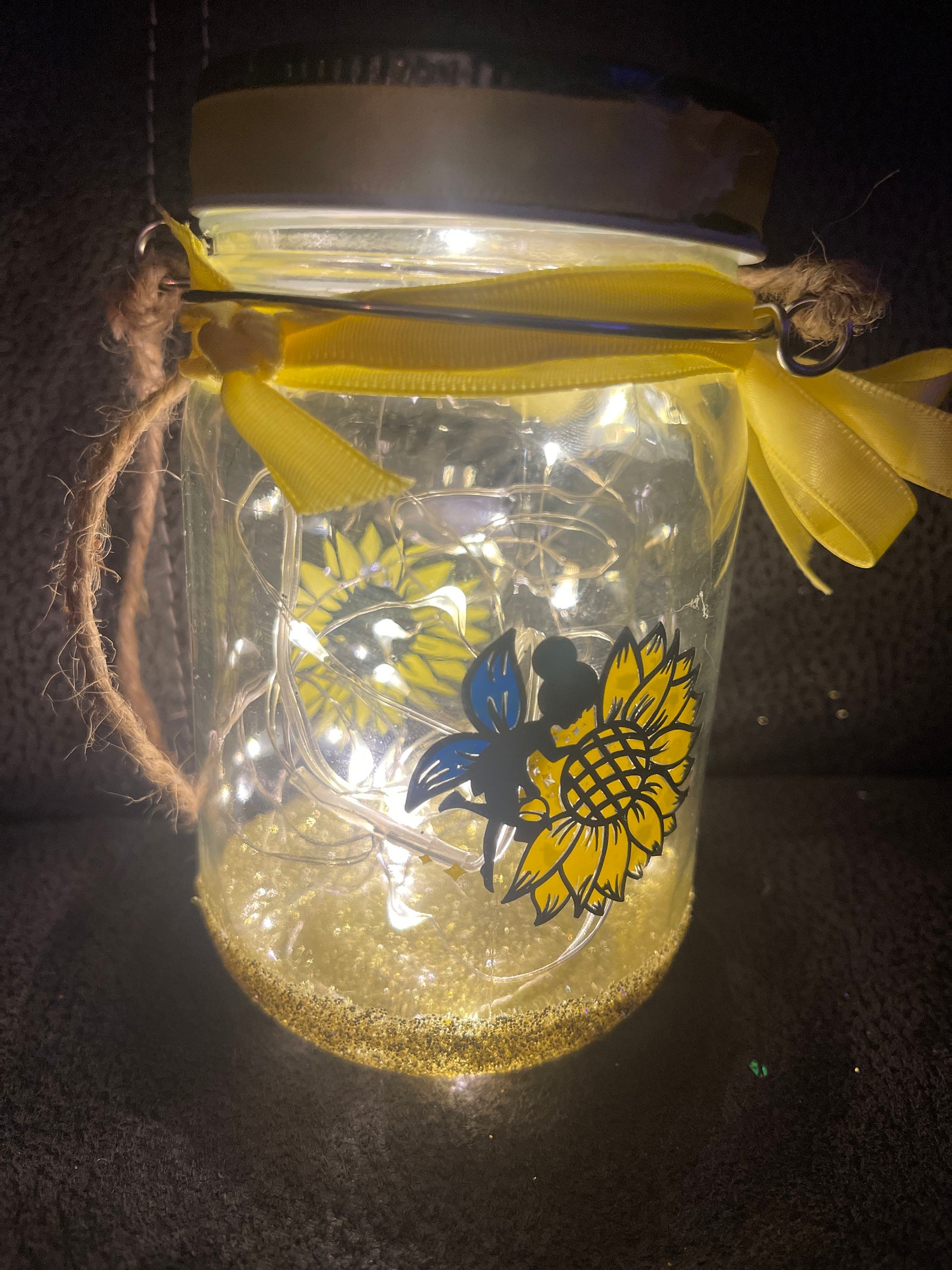Sunflower Jar With Lights - Etsy