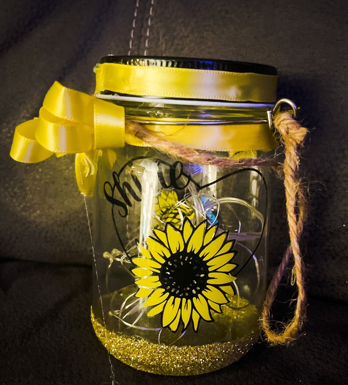 Sunflower Jar With Lights - Etsy