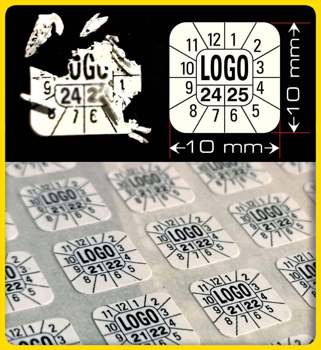 250 Personalized Security Seals 10 X 10 Mm, Tamper-proof Adhesive ...