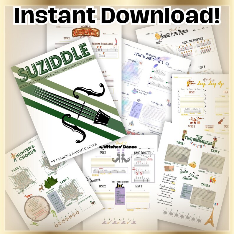 Suziddle Vol. 2: Book 2 Aligned Practice System for Suzuki Violin ...