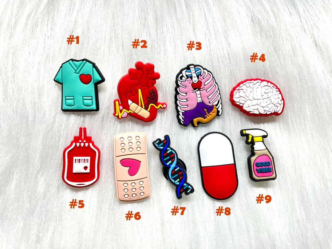 DNA Shoe Charms Brain Shoe Clog Charm Croc Pins Croc Charms Shoe Clips ...