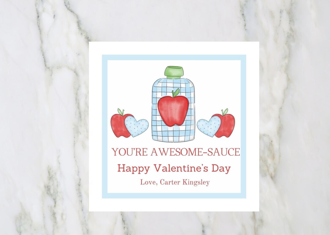 Valentine's Day Cards for Kids, Awesome Sauce, Apple Sauce, Boys ...