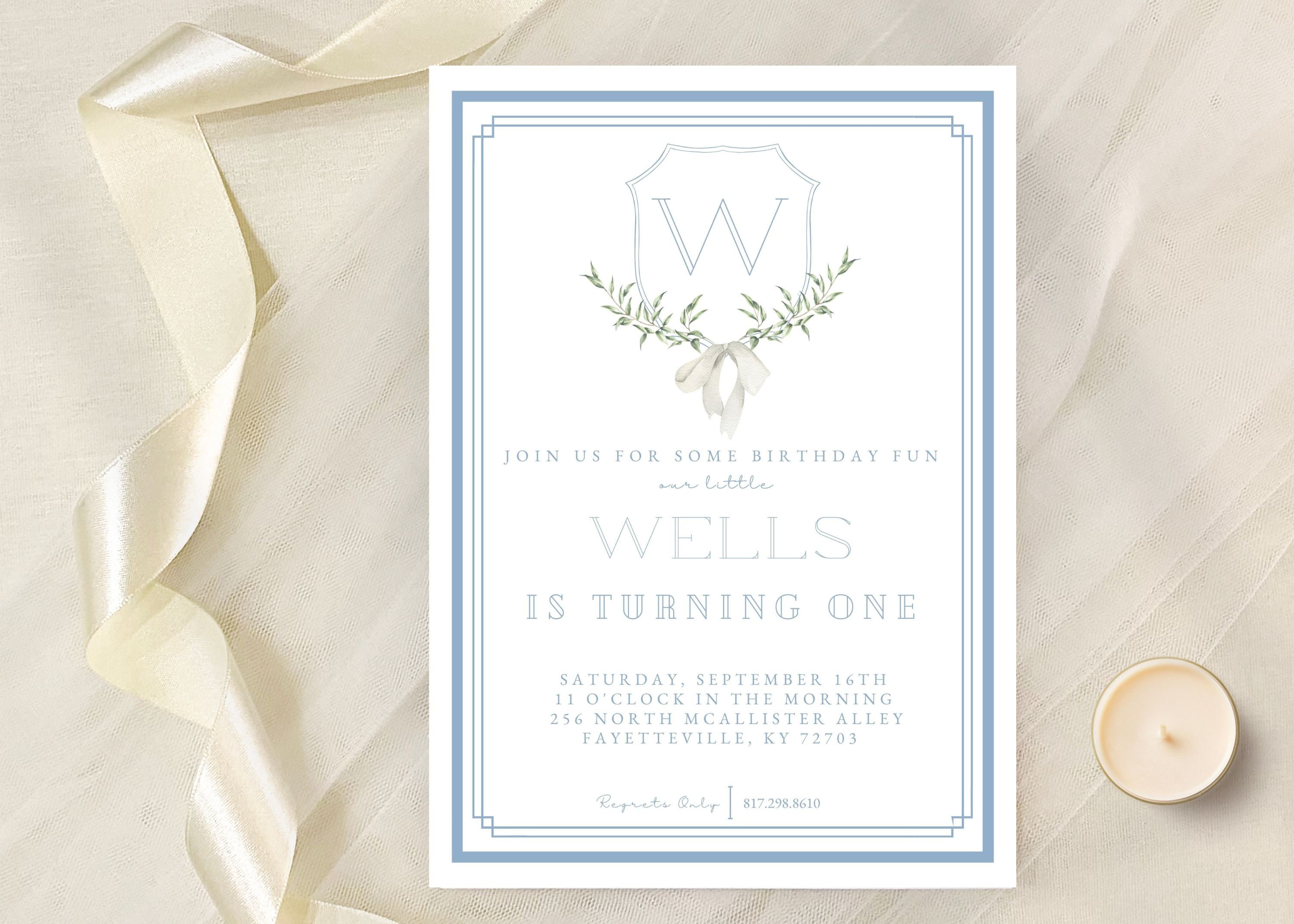Classic Preppy Birthday Invite, Classic Baby Shower Invitation, Custom ...