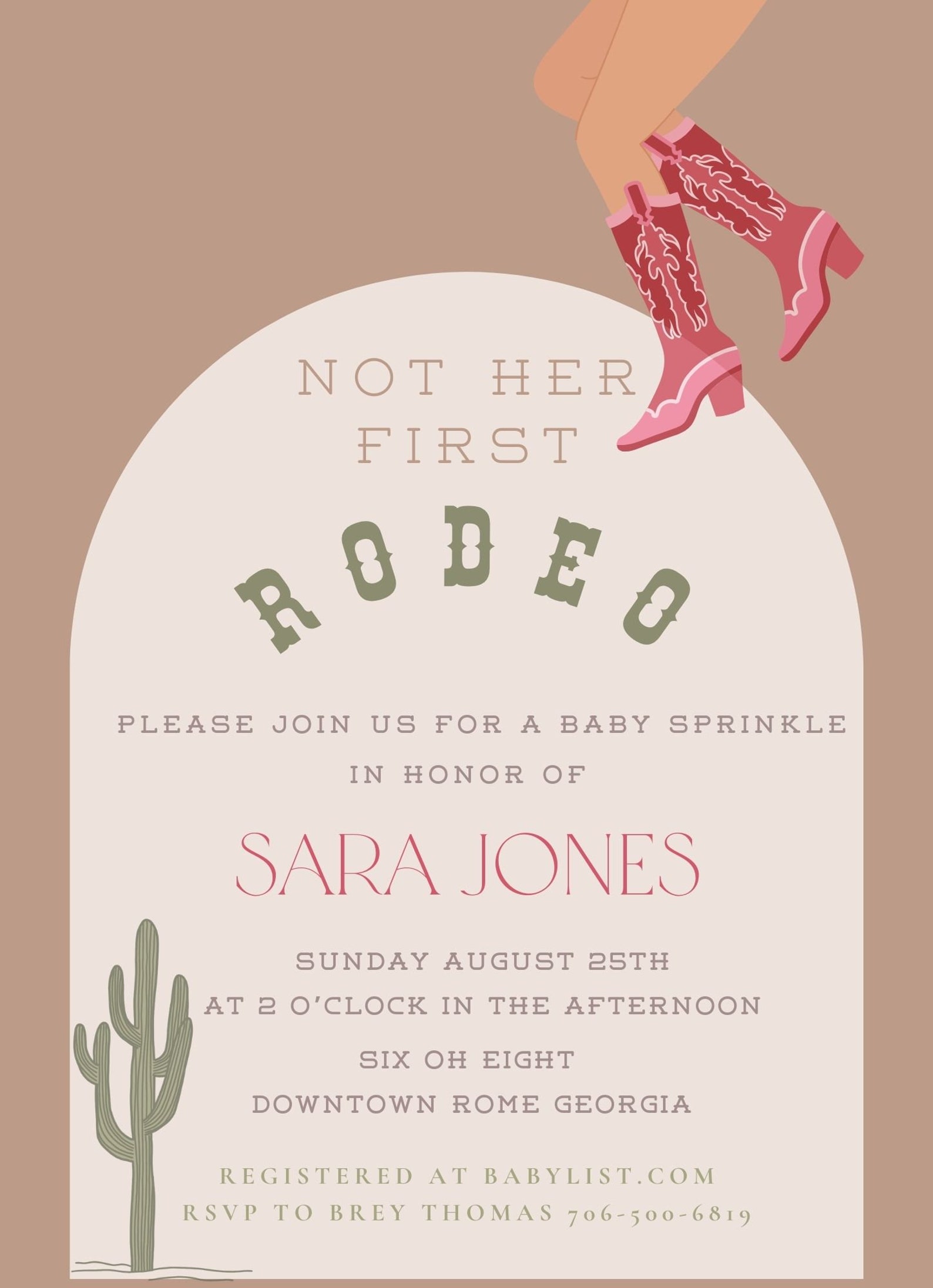 Not Her First Rodeo Baby Shower Invitation, Baby Sprinkle Invitation ...