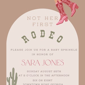 Not Her First Rodeo Baby Shower Invitation, Baby Sprinkle Invitation ...