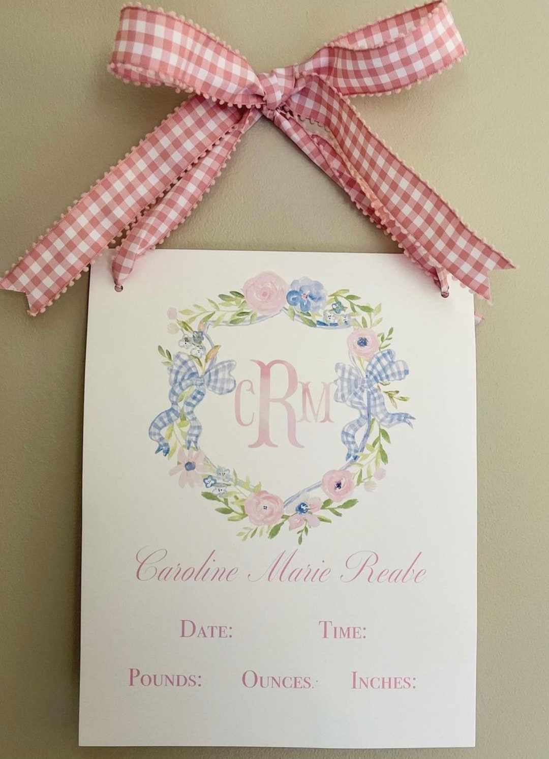 Custom Newborn Hospital Door Sign, Bassinet Sign, Front Door Sign ...