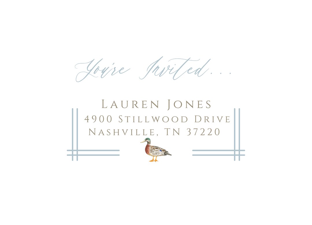 Custom Duck Envelopes, Duck Baby Shower Invitation, Envelope Addressing ...