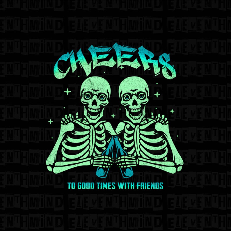 Skeleton Cheers Design, Digital Download, Skeleton PNG + SVG Cut Files ...