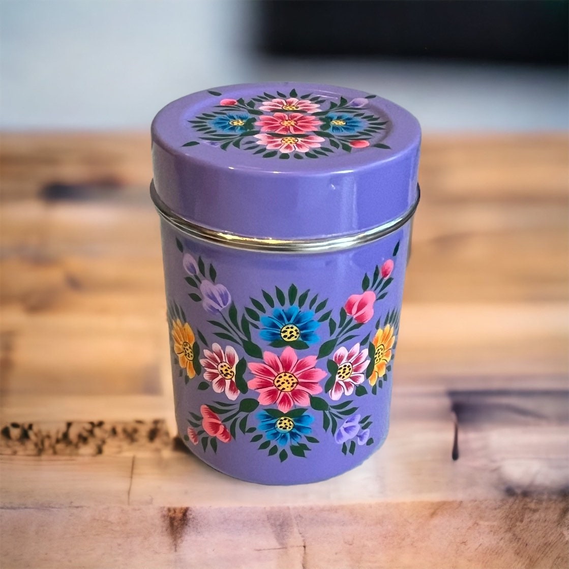 Hand Painted Tea Coffee Sugar Single Canister 11cm Jar - Etsy
