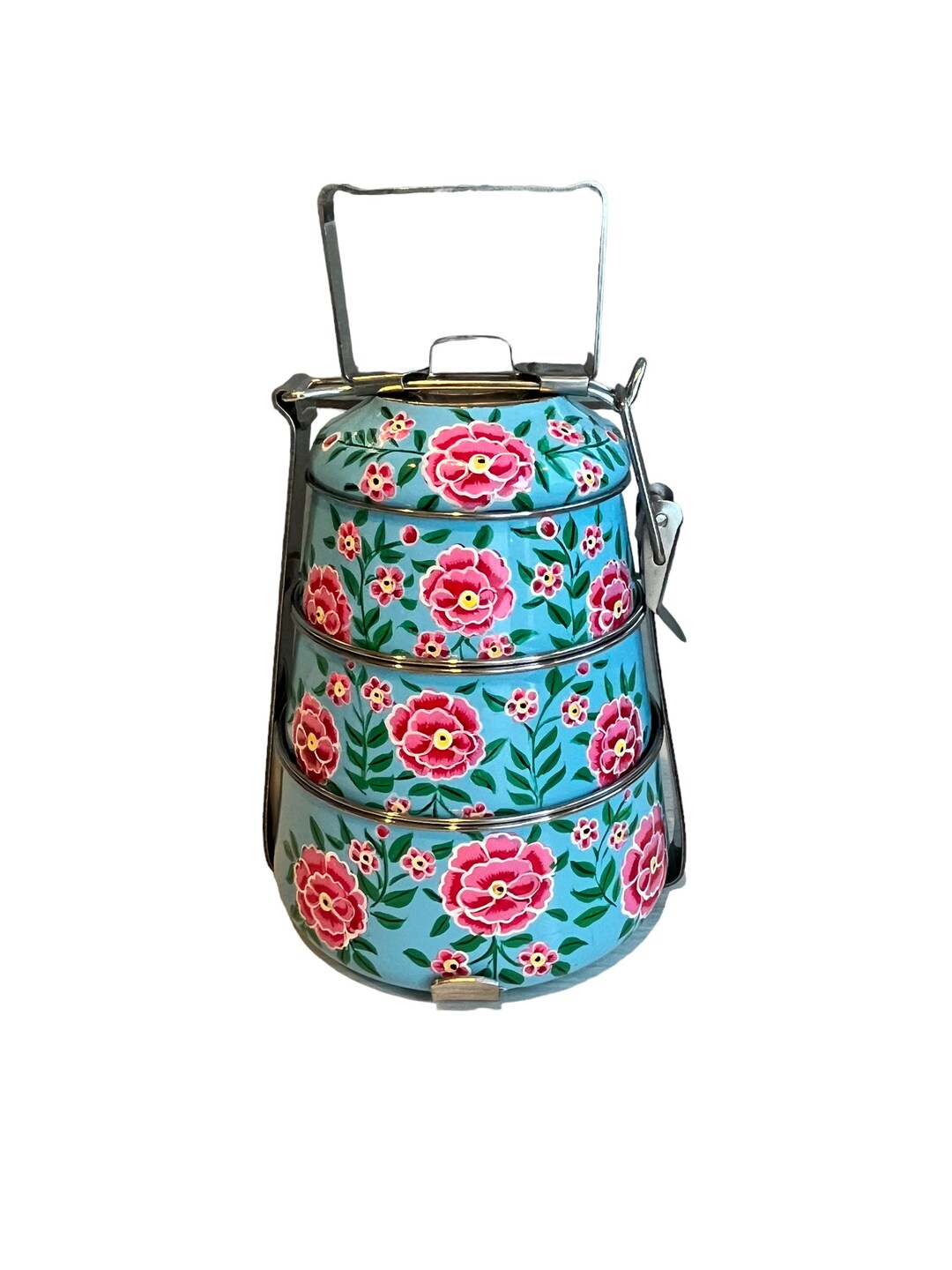 Hand Painted Indian 3 Tier Tiffin, Gift, Lunchbox, Bento Box ...