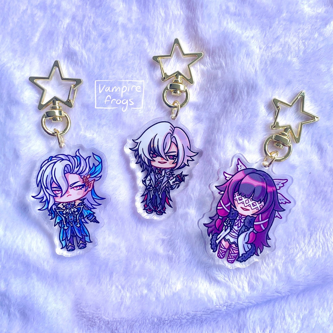 Neuvillette / Arlecchino / Columbina Keychains / Genshin Impact Acrylic ...