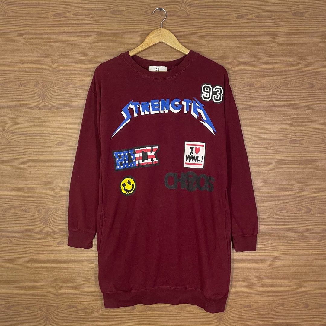 Pick Strencth Black Chaos Dope Dope Big Logo Spellout Crewneck ...