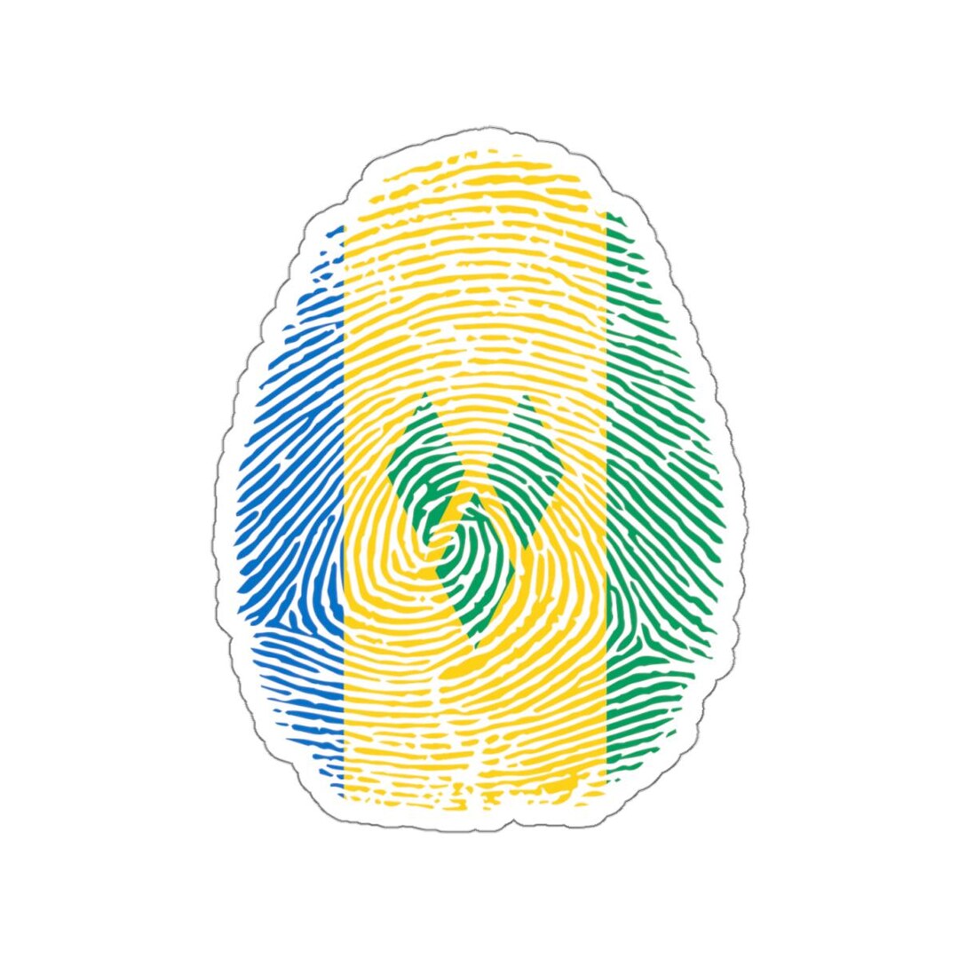 St Vincent & the Grenadines Fingerprint Sticker, Soca Lover Sticker ...