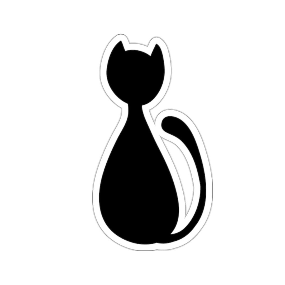 Black Cat Vinyl Sticker, Cat Lover Laptop Decal, Notebook Scrapbook ...
